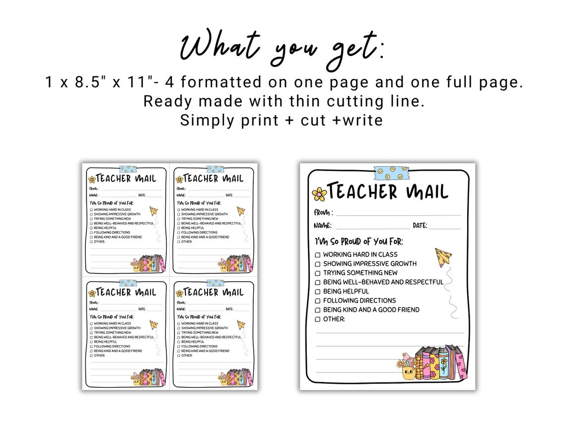 Teacher Mail Note Home, Note From the Teacher, Communication Card ...