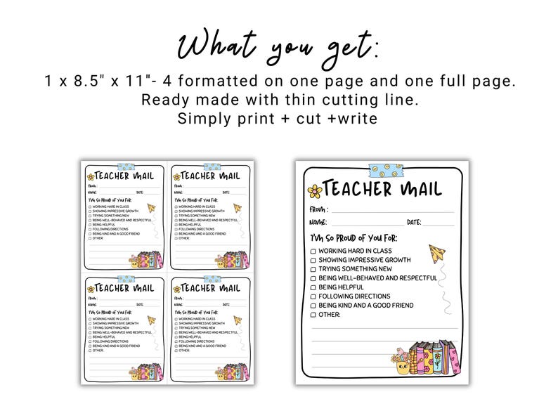 Teacher Mail Note Home, Note From the Teacher, Communication Card ...