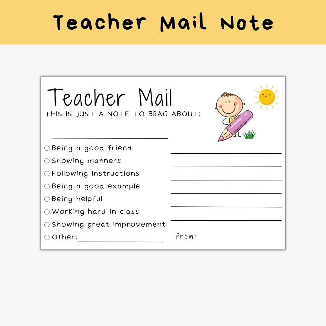 Teacher Mail Note Home, Note From the Teacher, Teacher Mail, Teacher ...