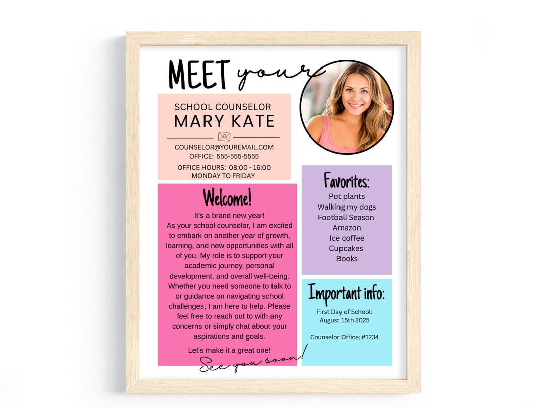 Editable School Counselor Newsletter Template: Welcome Back to School ...
