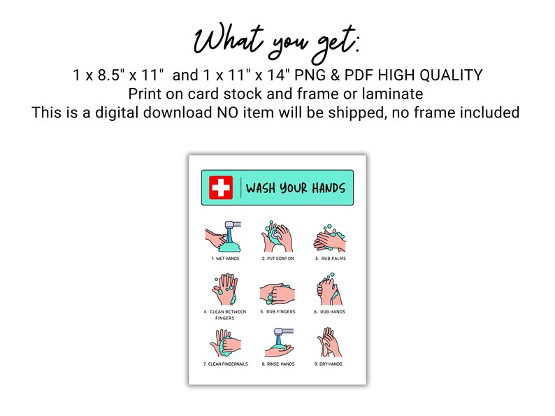 WASH YOUR HANDS, Nurse Office Poster, School Clinic, Teacher, Daycare ...