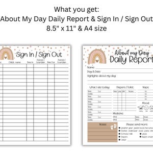 Daily Report All About My Day, Daily Log for Daycare, Preschool, Nanny ...