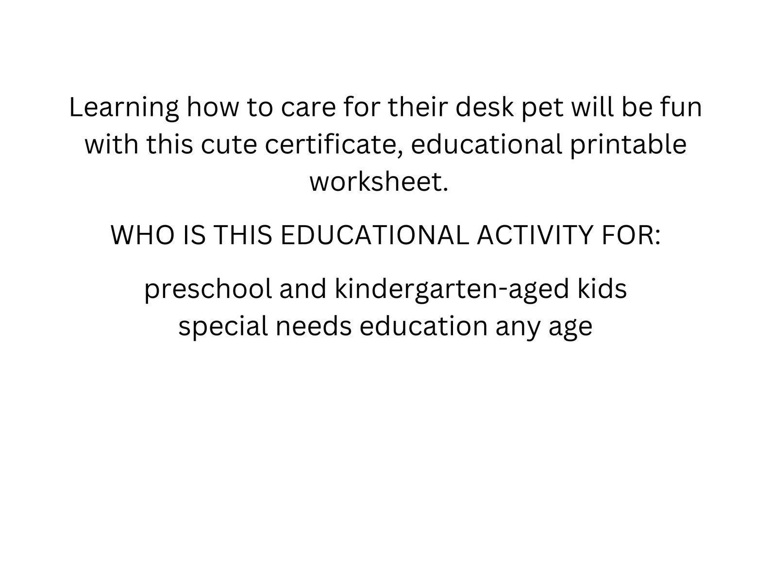 Desk Pet Adoption Certificate Printable, Desk Pet Habitat, Teacher Desk ...