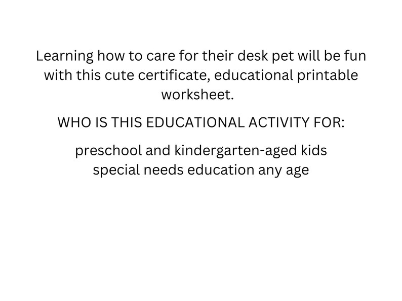 Desk Pet Adoption Certificate Printable, Desk Pet Habitat, Teacher Desk ...