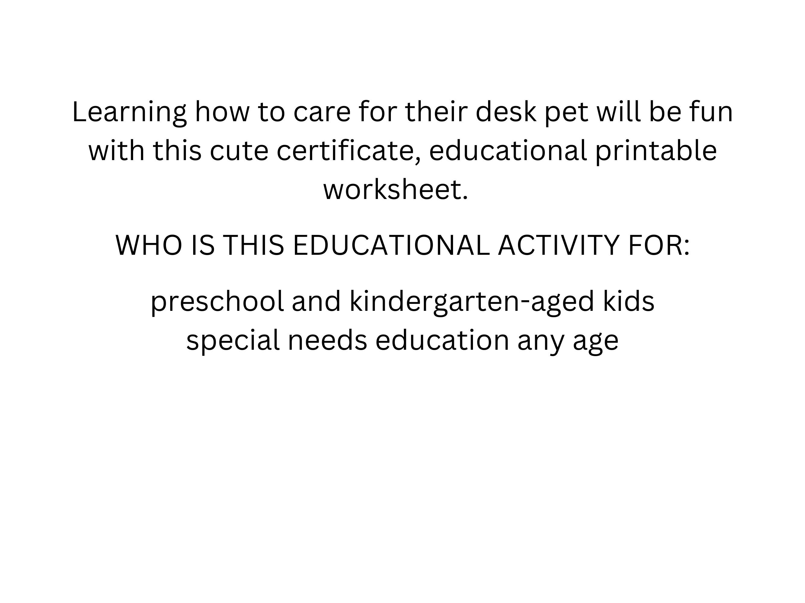 Desk Pet Adoption Certificate Printable, Desk Pet Habitat, Teacher Desk ...