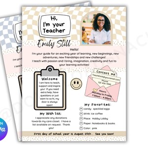 Meet the Teacher Template, Teacher Template, Flyer Neutral Pastel Theme ...
