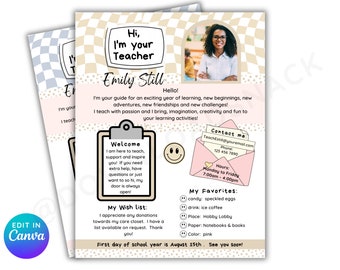 Meet the Teacher Teacher Template Flyer Neutral Theme Teacher Resource ...
