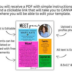 Meet the School Occupational Therapist Letter Printable Back to School ...