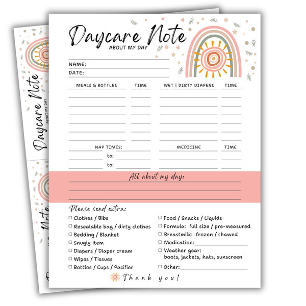 Daycare About My Day - Etsy