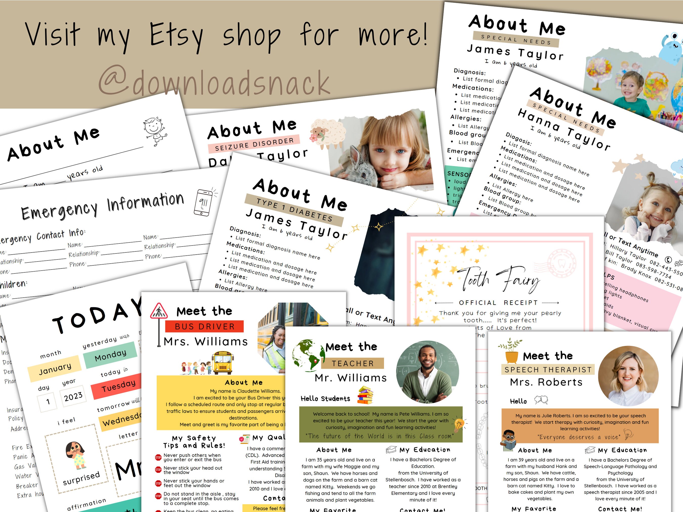 Meet the School Occupational Therapist Printable Back to School Note ...