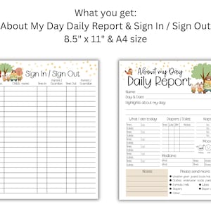 Daily Report All About My Day, Daily Log for Daycare, Preschool, Nanny ...