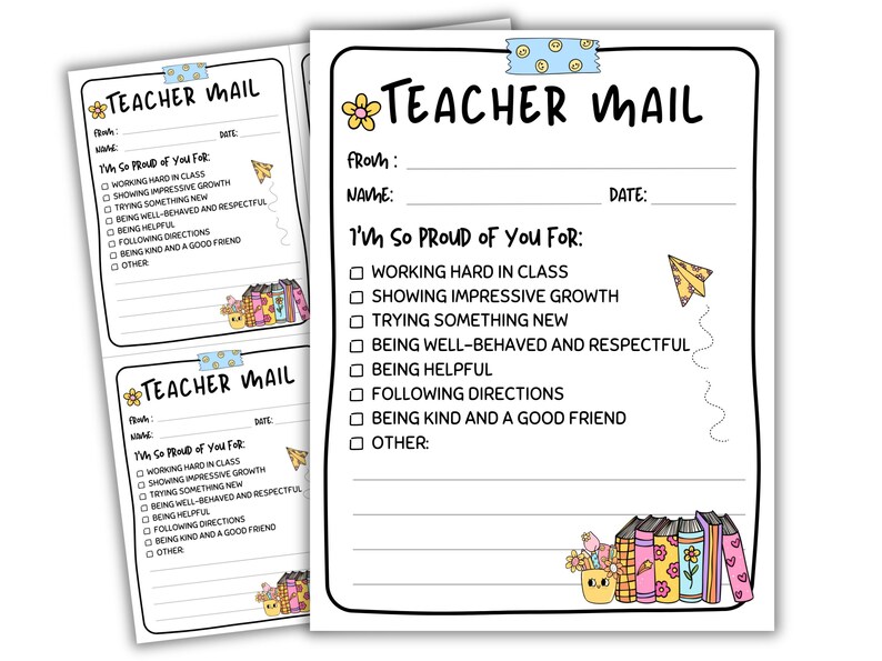 Teacher Mail Note Home, Note From the Teacher, Communication Card ...