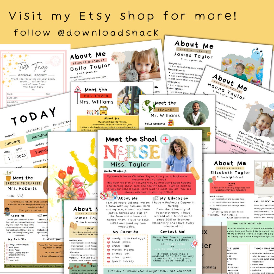 Meet the School Nurse Letter Printable Back to School Note Editable ...