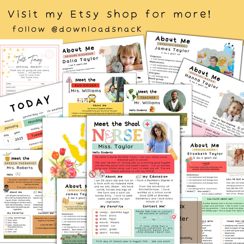 Meet the School Nurse Letter Printable Back to School Note Editable ...