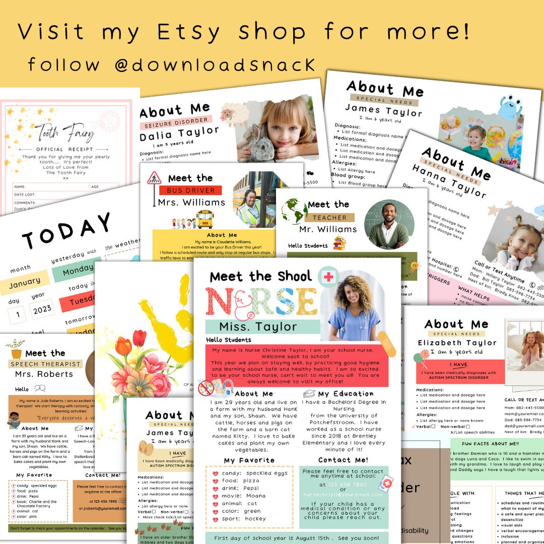 Meet the School Nurse Letter Printable Back to School Note Editable ...