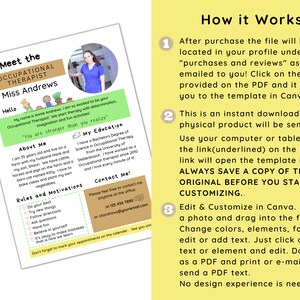 Meet the School Occupational Therapist Printable Back to School Note ...