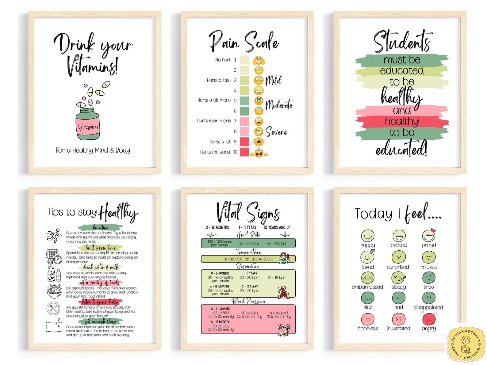 SCHOOL NURSE Office Posters 17, School Clinic Health Prints, Clinic ...