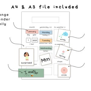 Daily Morning Board Circle Time Calendar Weather Seasons Affirmations ...