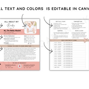 All About Me, Baby, First Day of Daycare, Childcare, Babysitter ...