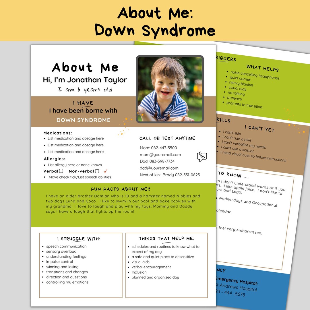 Down Syndrome SPECIAL NEEDS Page, Back to School Information ...