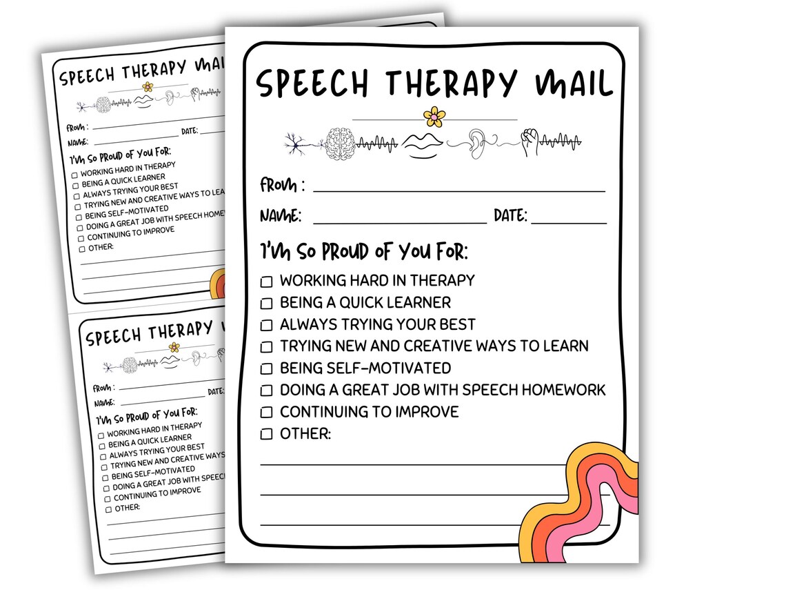 Speech Therapist Mail, Positive Praise, Speech Therapy Note, Speech ...