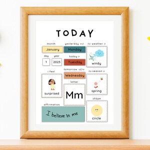 Daily Morning Board Circle Time Calendar Weather Seasons Affirmations ...