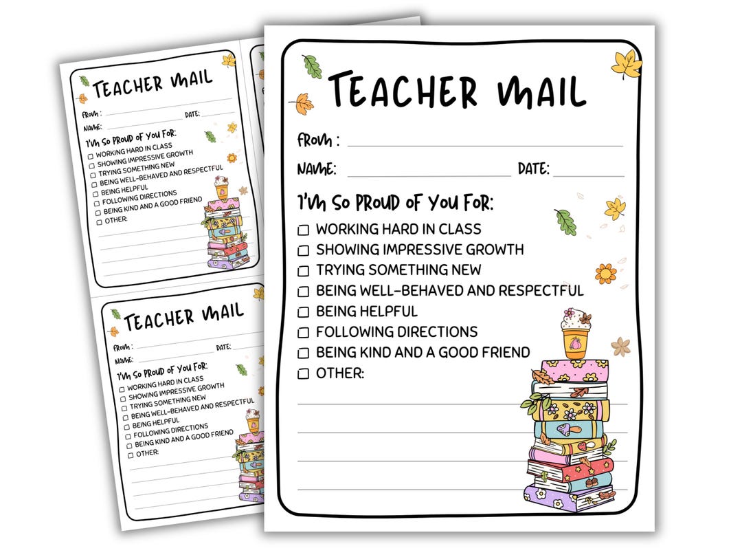 Teacher Mail Note Home, Note From the Teacher, Communication Card ...