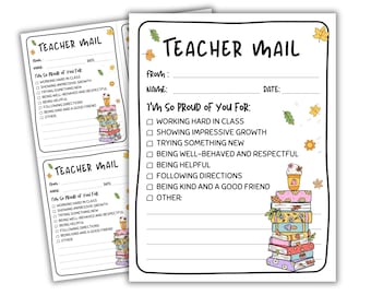 Teacher Mail Note Home, Note From the Teacher, Communication Card ...