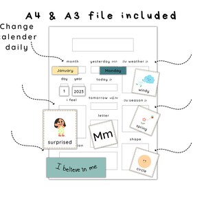 Daily Morning Board Circle Time Calendar Weather Seasons Affirmations ...