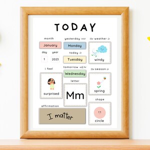 Daily Morning Board Circle Time Calendar Weather Seasons Affirmations ...