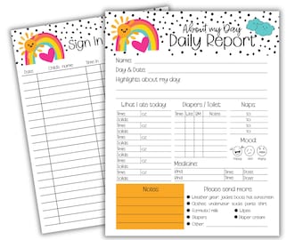 Daily Report All About My Day, Daily Log for Daycare, Preschool, Nanny ...