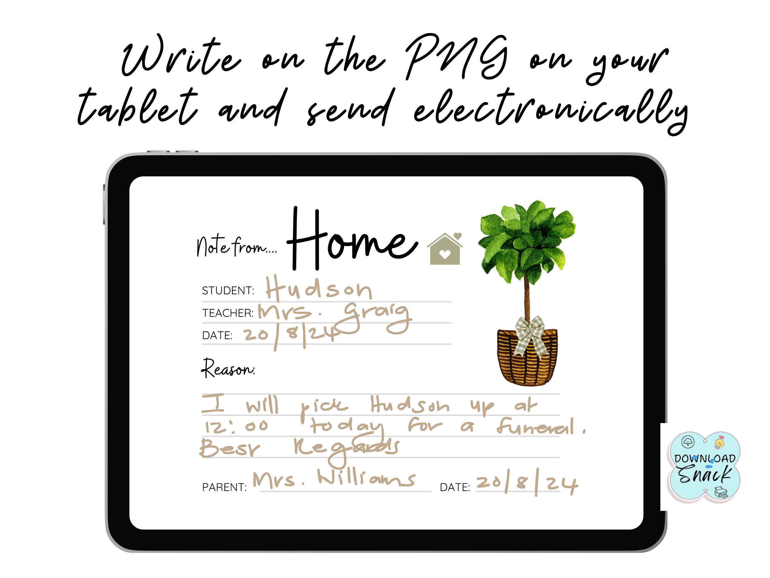 Note From Home to School, Parent Note for Teacher, Parent Communication ...