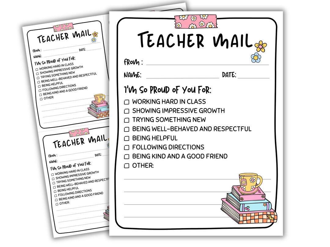 Teacher Mail Note Home, Note From the Teacher, Communication Card ...