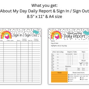 Daily Report All About My Day, Daily Log for Daycare, Preschool, Nanny ...