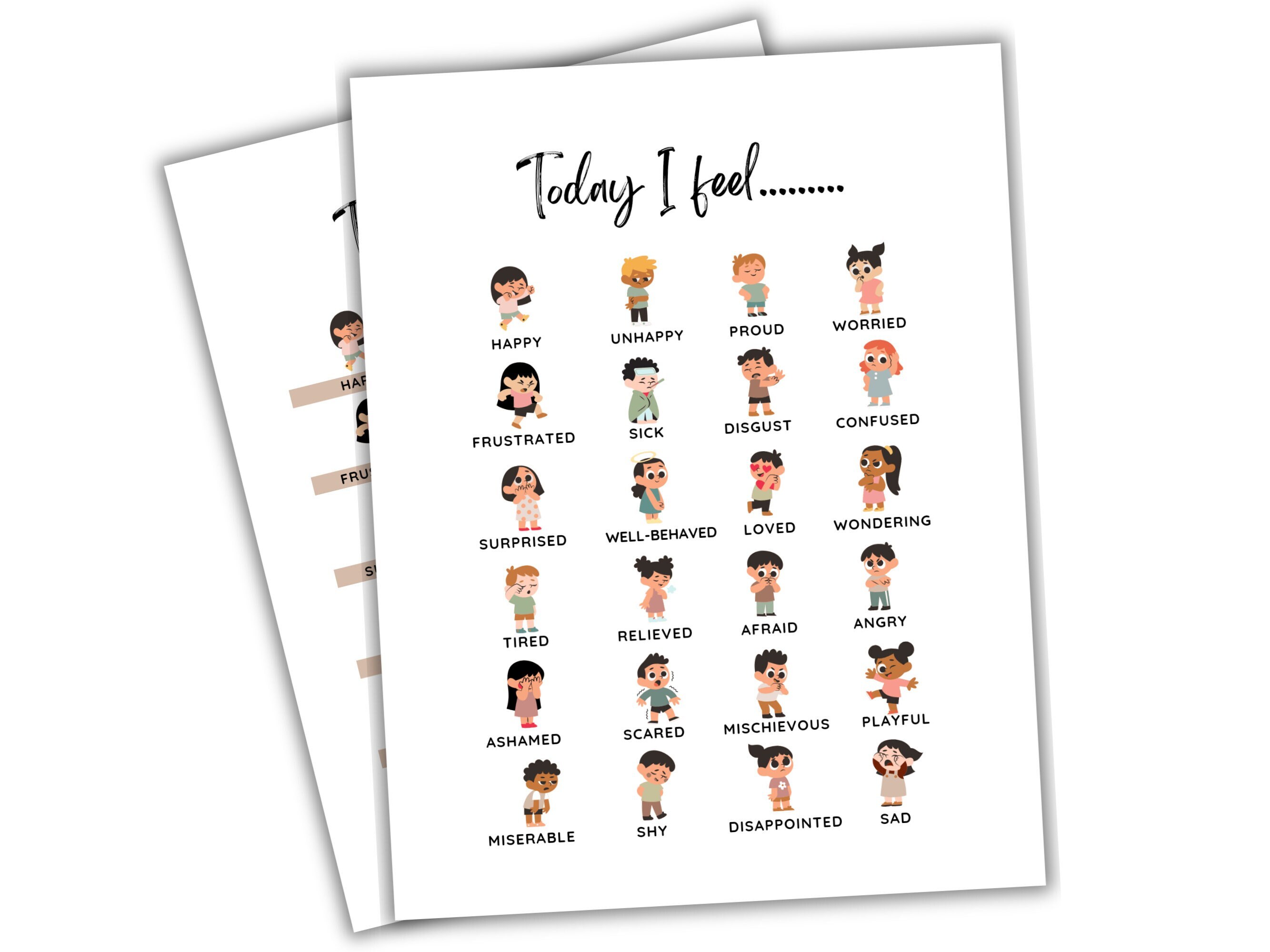 Toddler Big Feelings Poster Chart, Visual Emotions and Body Language ...