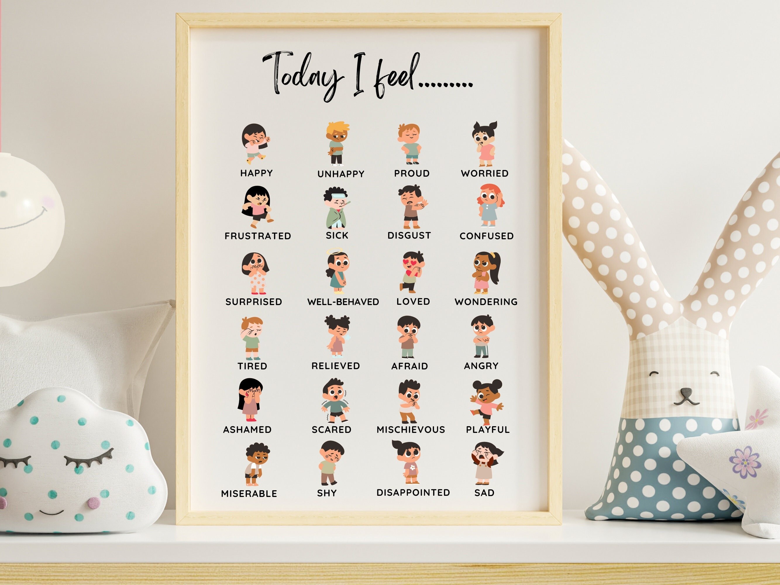 Toddler Big Feelings Poster Chart, Visual Emotions and Body Language ...