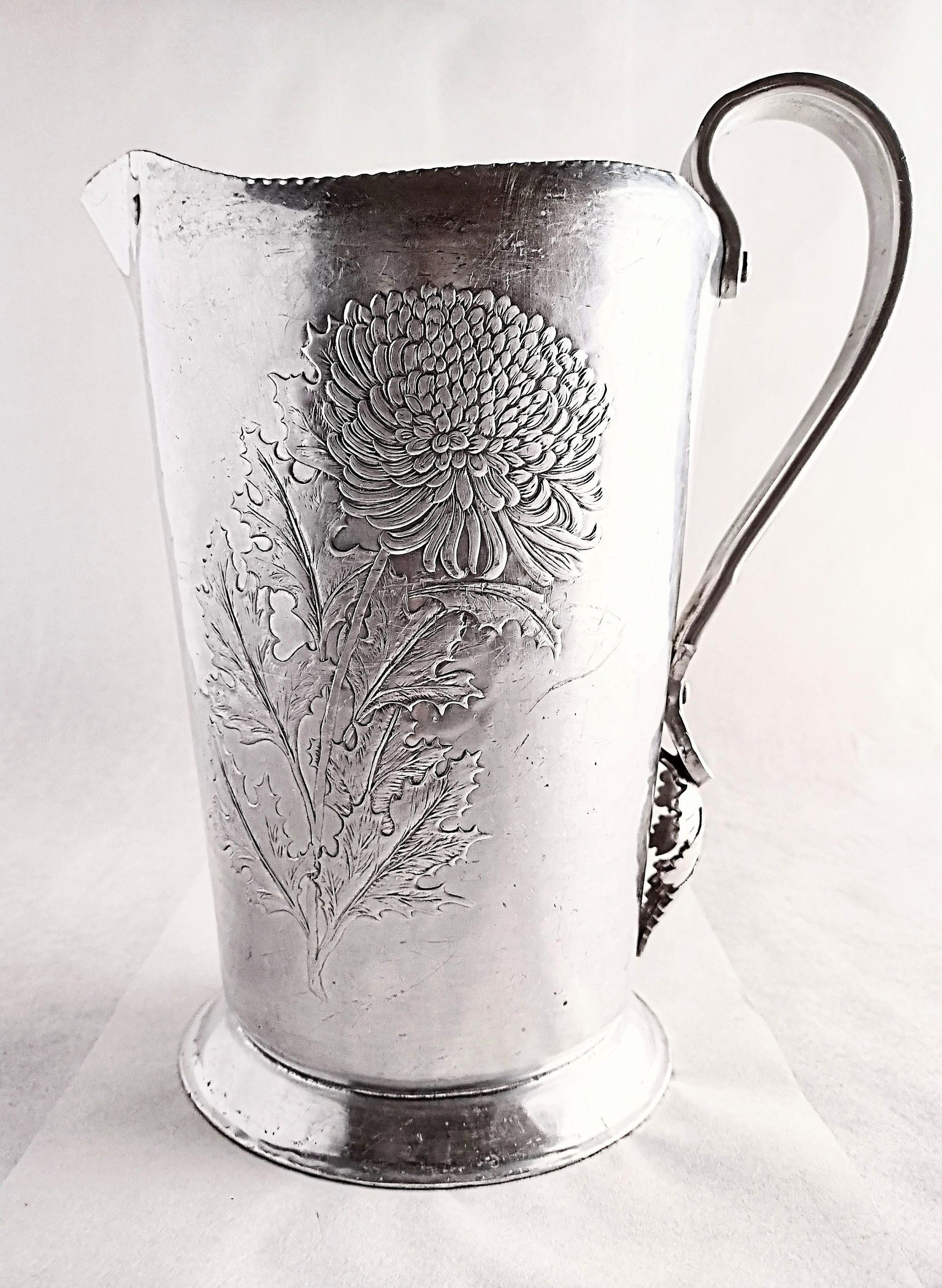 1950s Continental Hand Wrought Silverlook Pitcher - 509 - Etsy