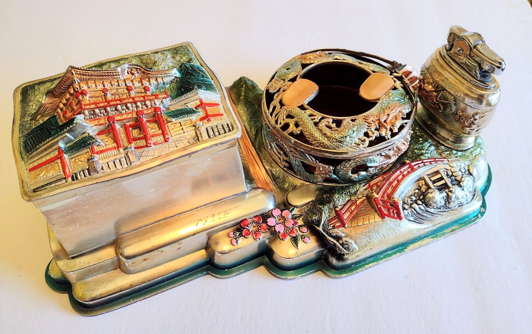 1950s Nikko Tabletop Cigarette Case and Lighter Set - Etsy