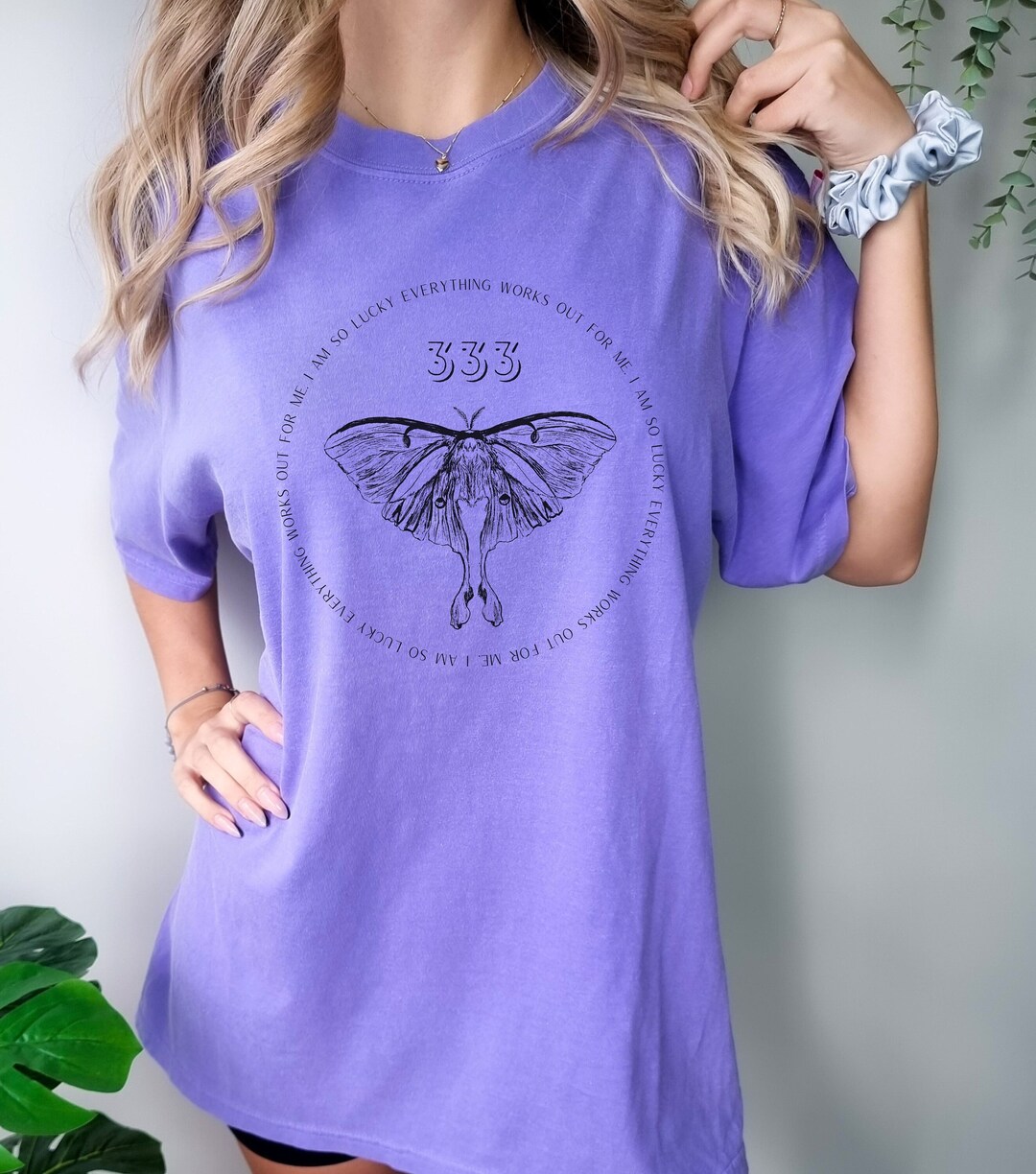 I Am so Lucky 333 Luna Moth Affirmation T-shirt, Positive Affirmation ...