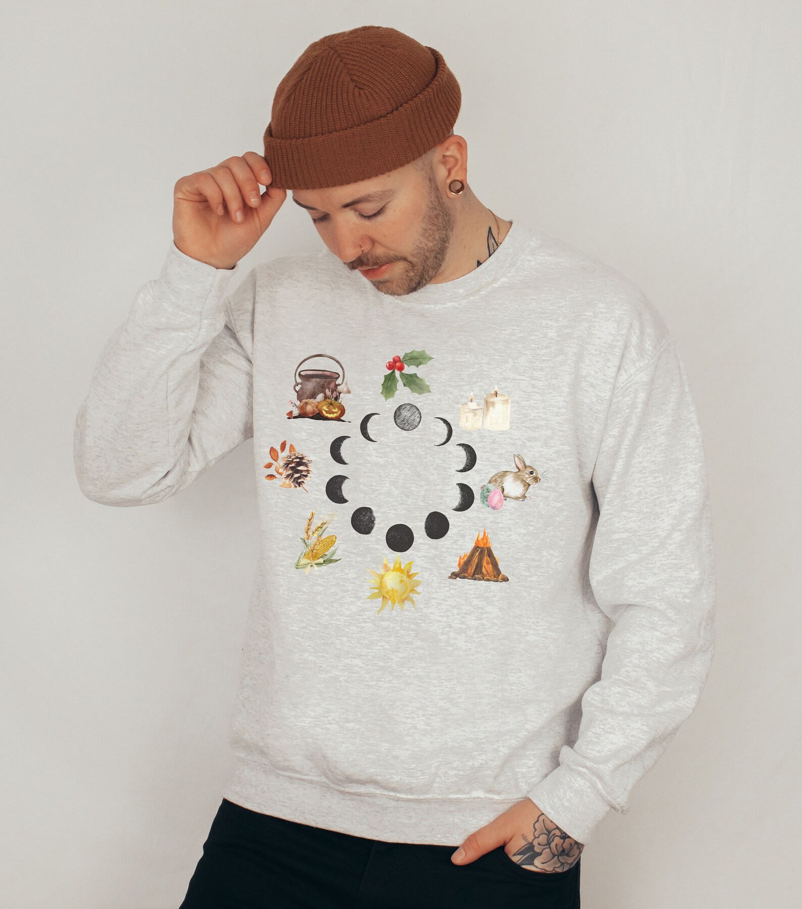 Wheel of the Year Sweatshirt, Pagan Wheel of the Year, Equinox Top ...