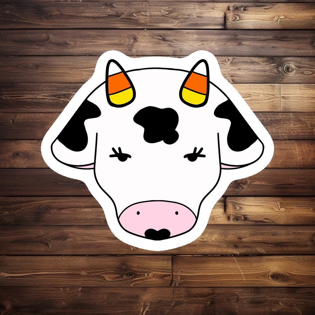 Holographic Candy Corn Cow Halloween Sticker Etsy Usa Etsy Vinyl ...