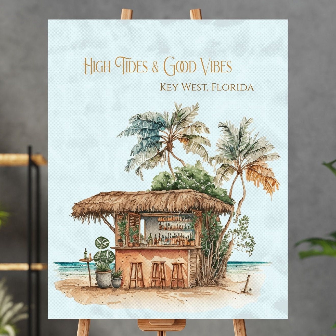 Key West Printable Wall Art in Light Blue - Etsy