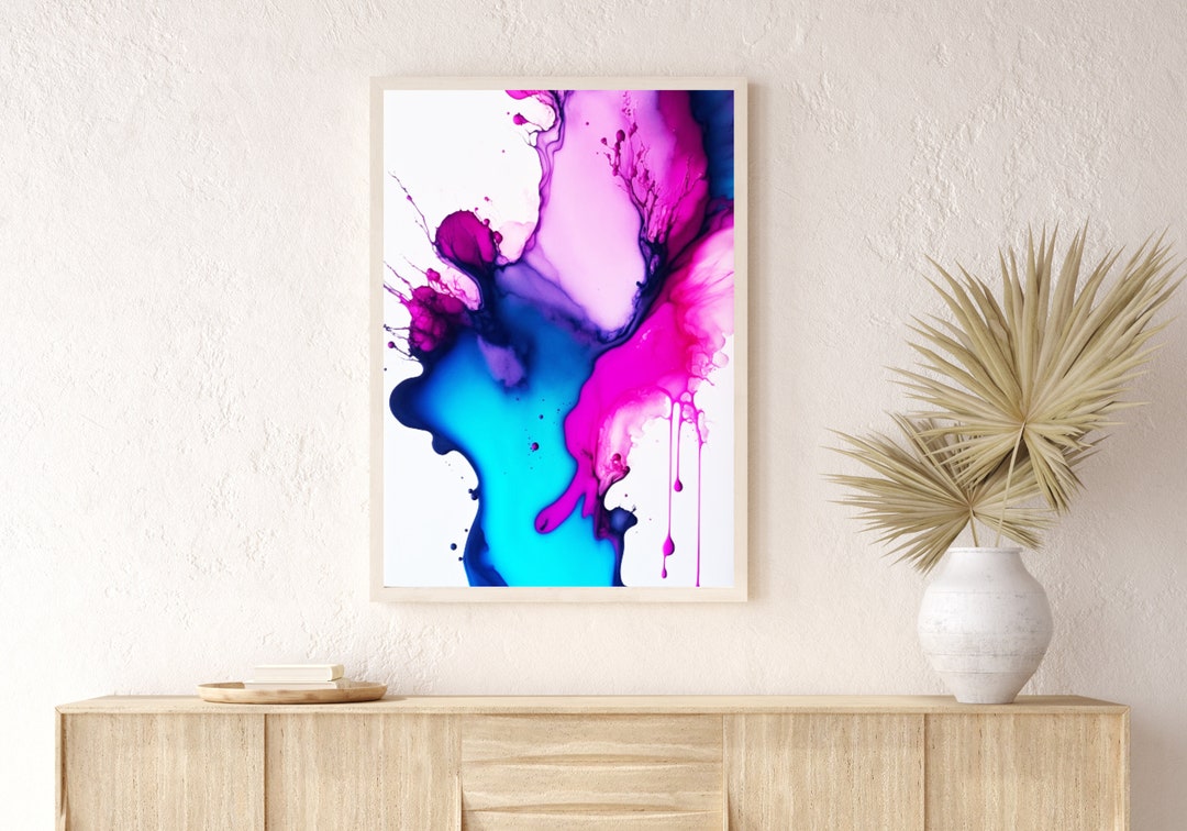 Abstract Ink Art Fluid Printable Liquid Ink Modern Artwork Home Decor ...