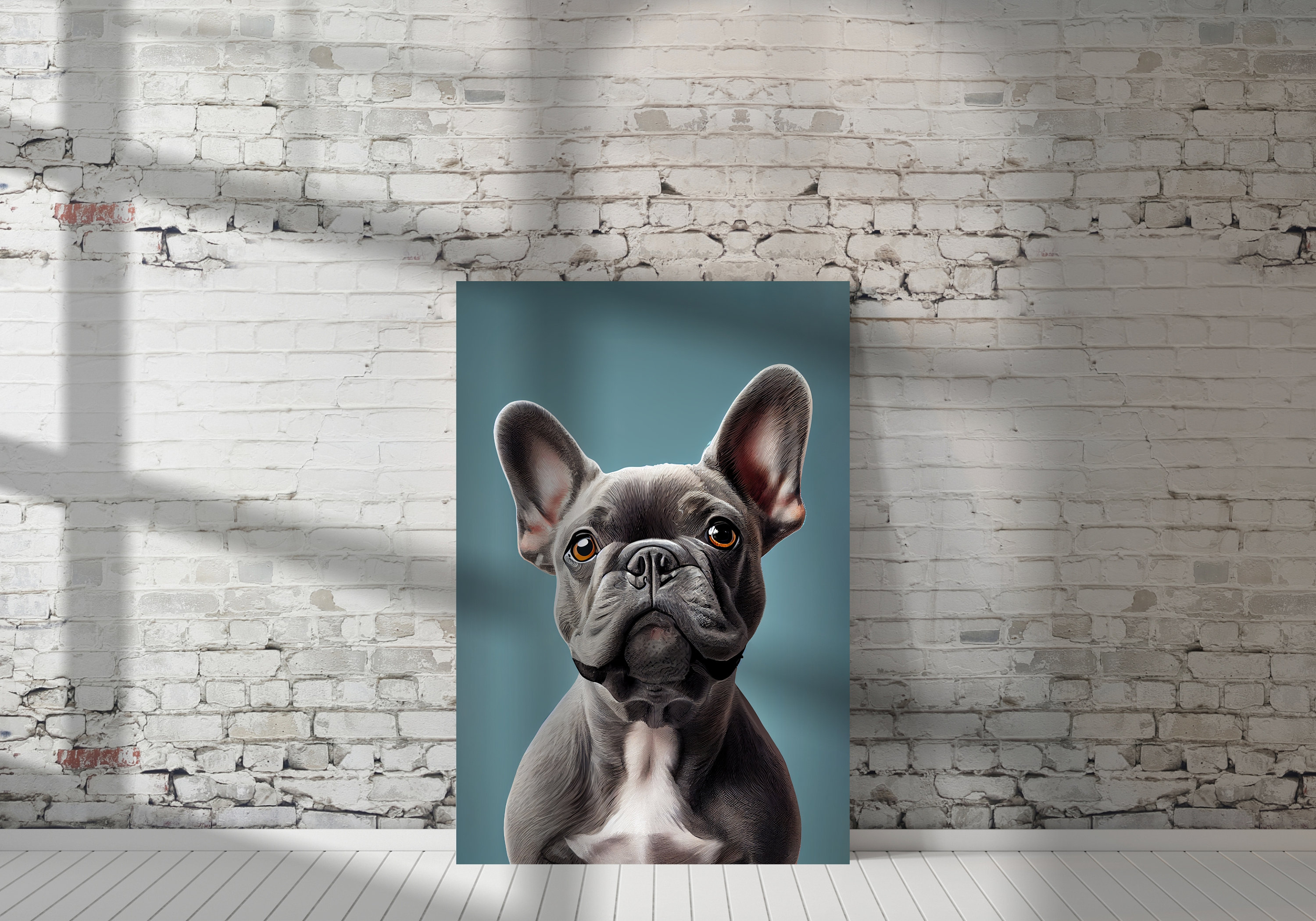 French Bulldog Digital Printable Wall Art Gray French Bulldog Gifts Dog ...