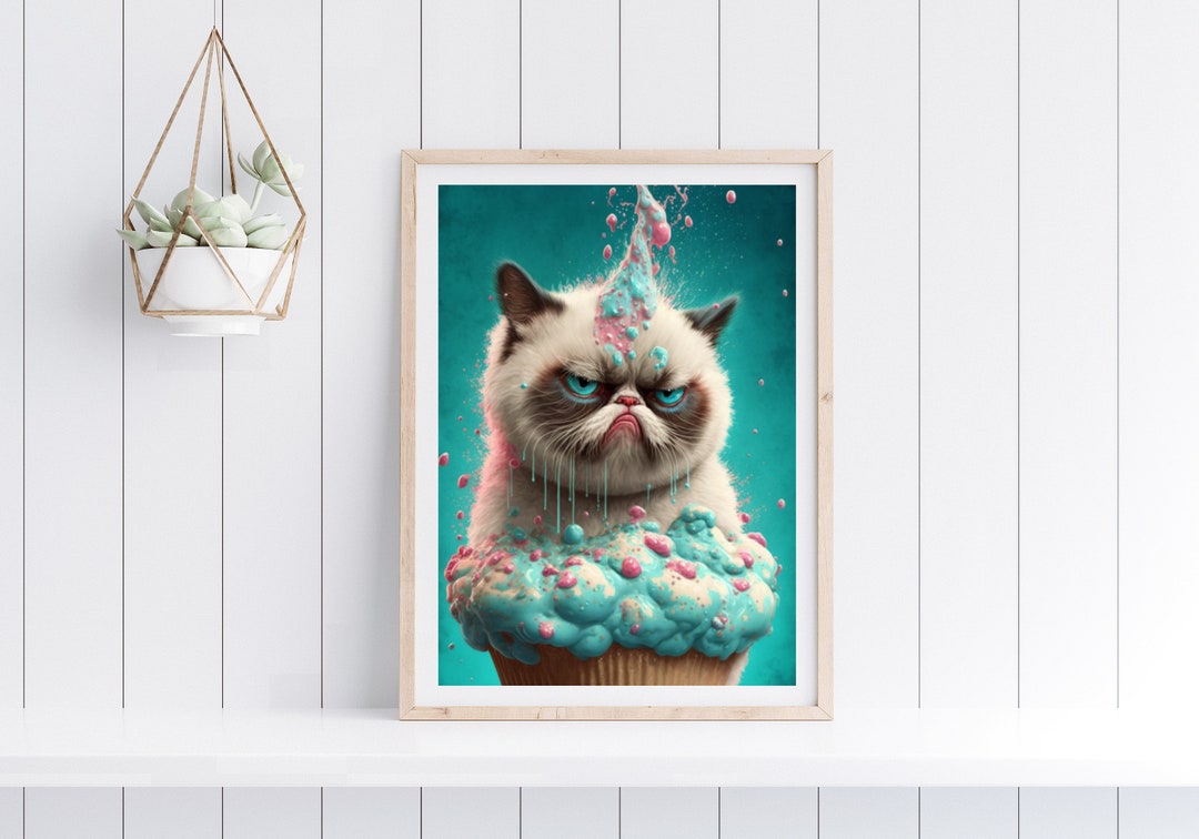 Grumpy Cat Digital Prints | Cat Art | Cat Painting | Grumpy Cat ...
