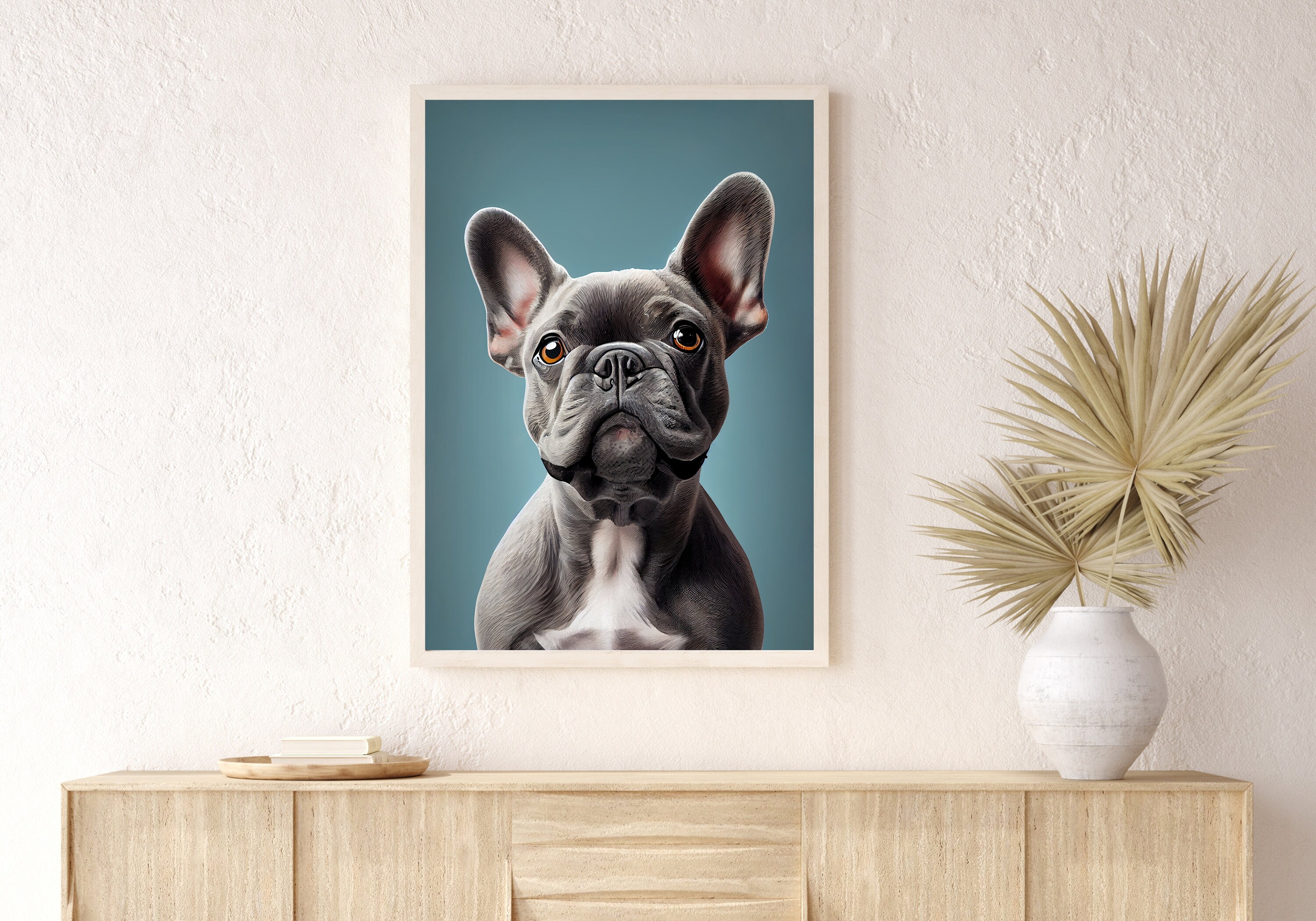 French Bulldog Digital Printable Wall Art Gray French Bulldog Gifts Dog ...