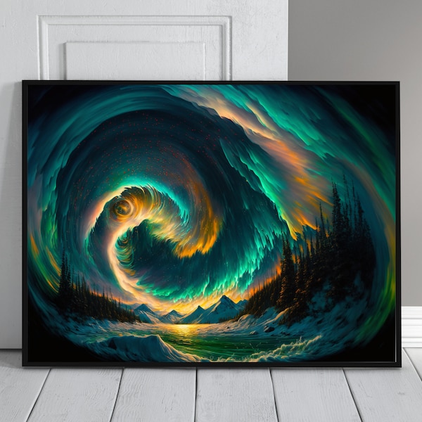 Aurora Borealis Digital Art - Etsy