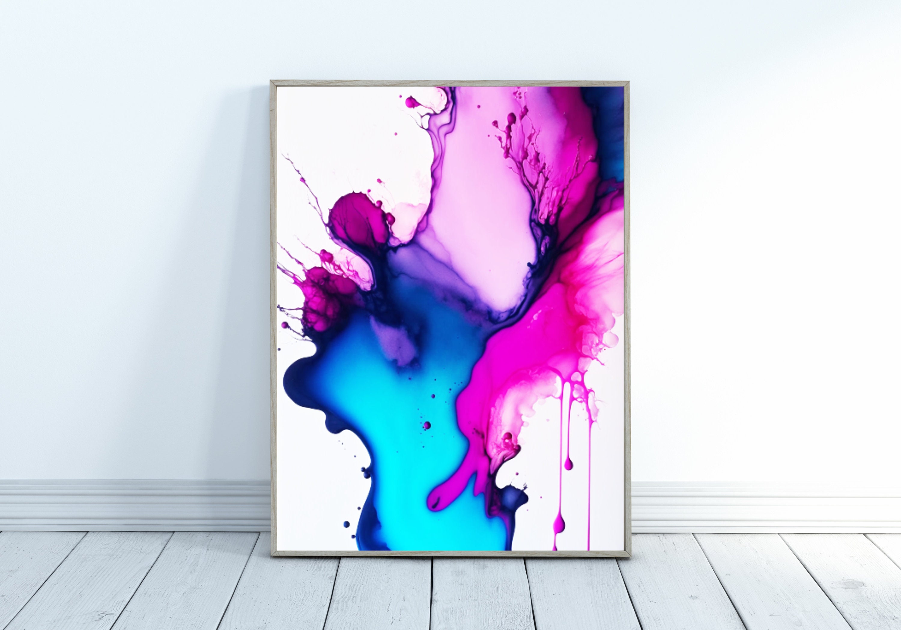 Abstract Ink Art Fluid Printable Liquid Ink Modern Artwork Home Decor ...