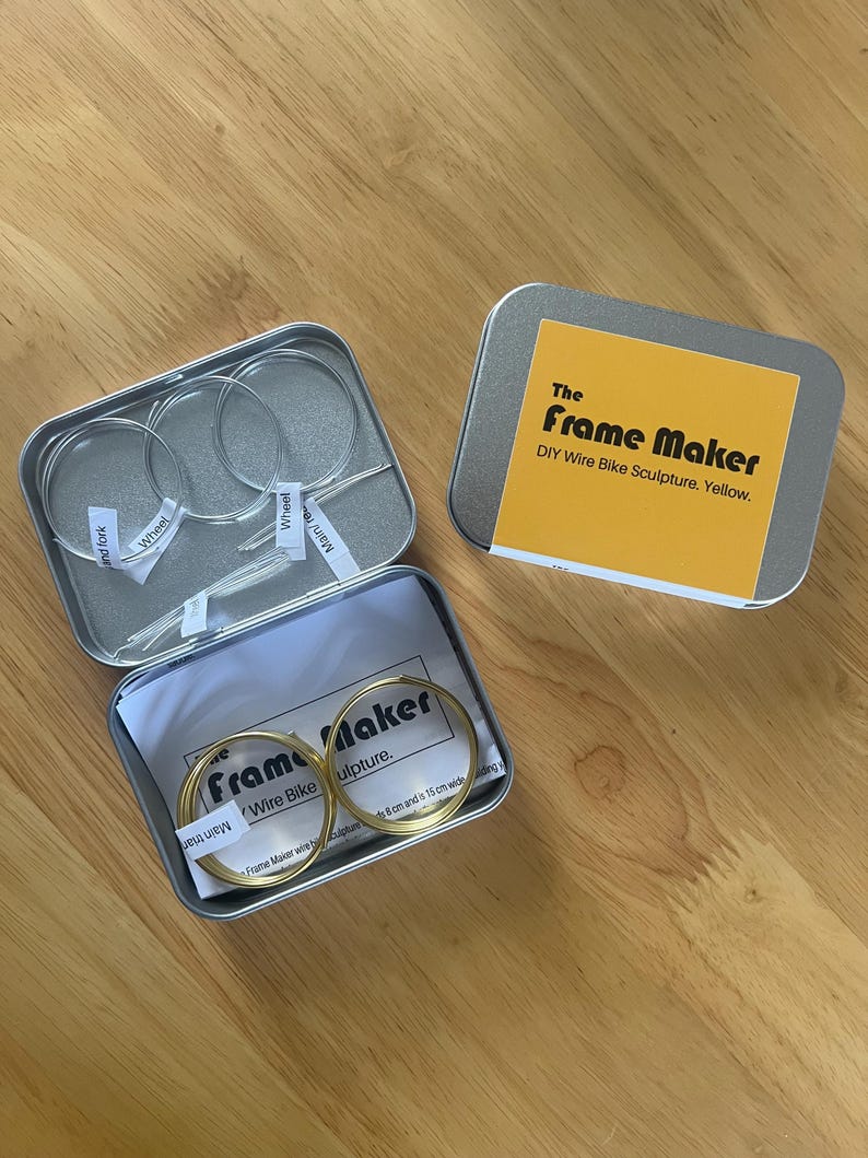 DIY Wire Bike Sculpture Kit: Yellow Frame Cycling Gift - Etsy Australia