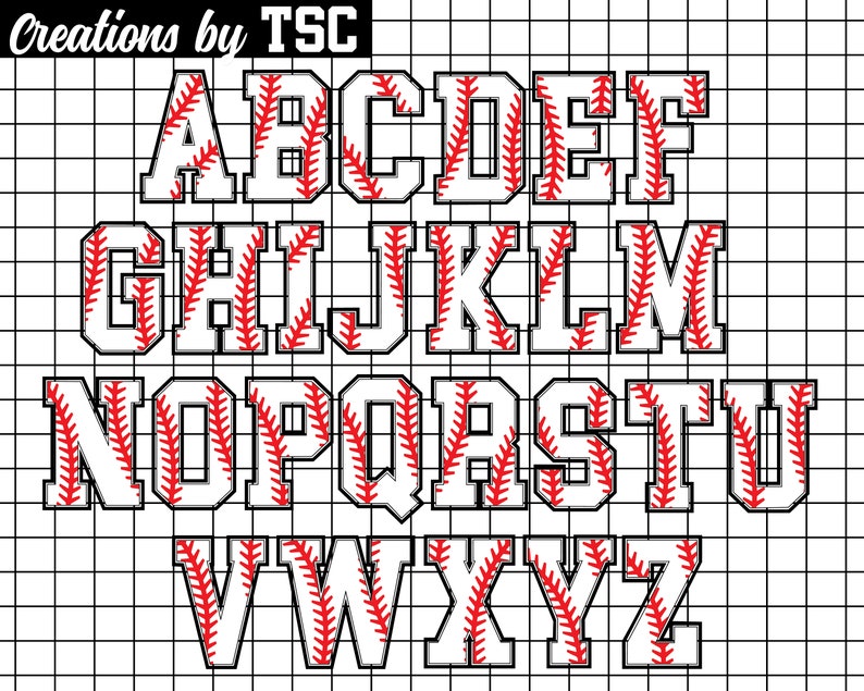 Baseball Letters | Digital Download | .PNG | Sublimation Ready - Etsy